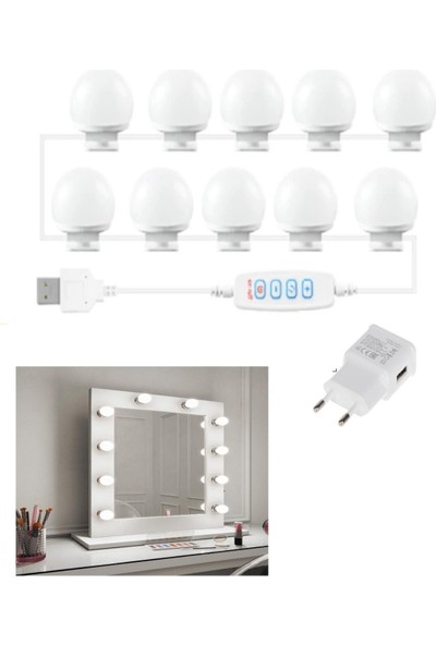 Sge Teknoloji10 LED Ampul Ayarlanabilir Makyaj Ayna Işığı Sge Teknoloji10 LED Ampul Ayarlanabilir Makyaj Ayna Işığı