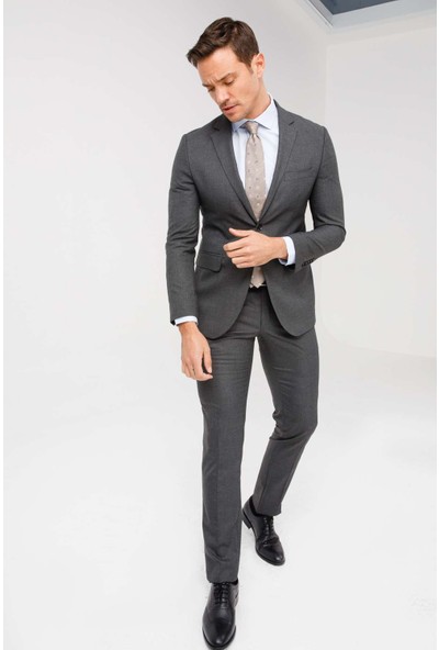 Erkek Duman Slım Fıt / Dar Kalıp Std Takım Elbise