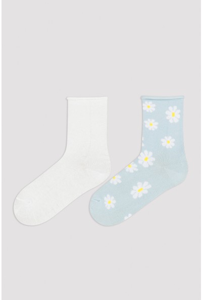 Penti Blue Daisy 2li Soket Çorap Penti Blue Daisy 2li Soket Çorap