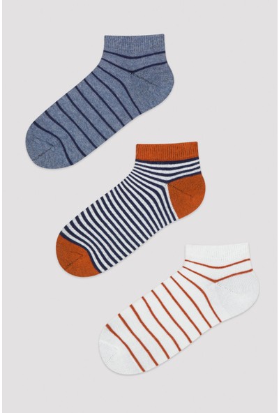 Penti Mix Dark Stripe 3lü Patik Çorap