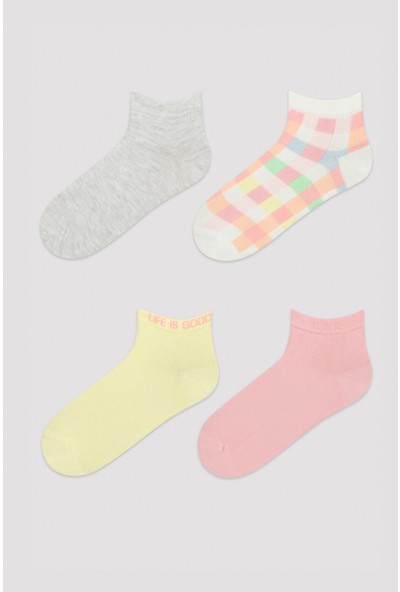 Penti Kız Çocuk Good Life 4lü Patik Çorap Penti Kız Çocuk Good Life 4lü Patik Çorap