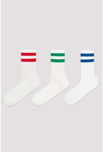 Penti Beyaz Erkek Three Colour 3lü Soket Çorap Penti Beyaz Erkek Three Colour 3lü Soket Çorap