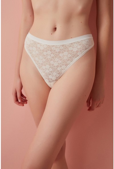 Penti Ekru Lacy Dream Thong Külot Penti Ekru Lacy Dream Thong Külot