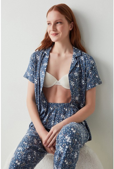 Penti Chınblue Orange Blossom Gömlek Pijama Takımı Penti Chınblue Orange Blossom Gömlek Pijama Takımı