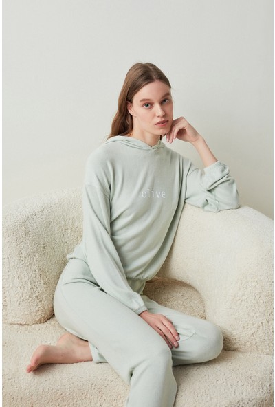 Penti Mintyeşili Olive Hood Sweatshirt
