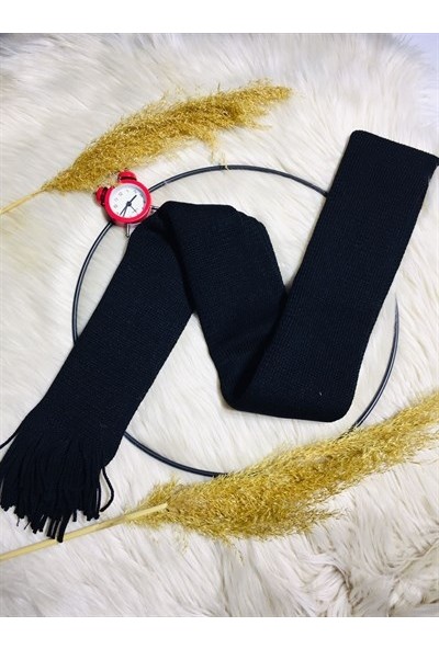 Tek Erkek Kışlık Atkı Siyah