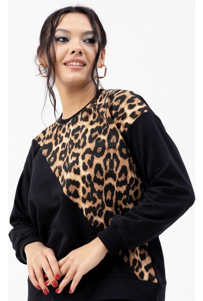 Tarz Boutiquee Leopar Eşofman Tkımı Siyah Tarz Boutiquee Leopar Eşofman Tkımı Siyah