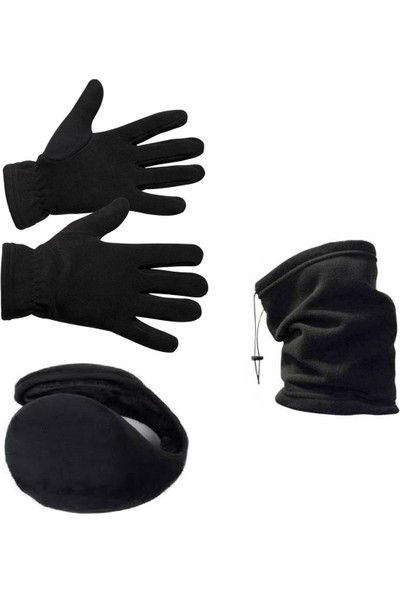 Vipfoni Kışlık Polar Eldiven Ipli Boyunluk Ense Tipi Kulaklık 3 Lü Set