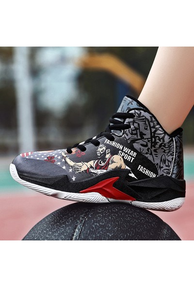 KIN Siyah Erkek Sports Yastıklama Basketbol Ayakkabıları (Yurt Dışından)
