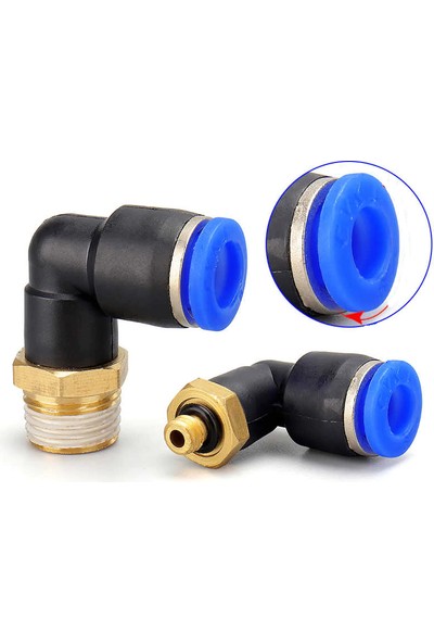 Skyce Pnömatik Dirsek Erkek Rekor 1/2''x8 mm Skyce Pnömatik Dirsek Erkek Rekor 1/2''x8 mm