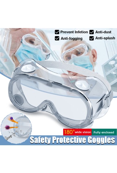 Nisafety UV75 Buğulanmaz Laboratuvar Kimyasal Göz Koruyucu Gözlük