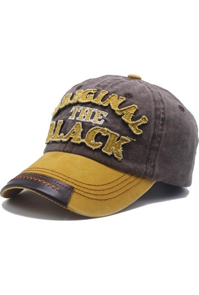 Siyasastar Unisex Şapka Sarı Kahve Original The Black Beyzbol Eskitme