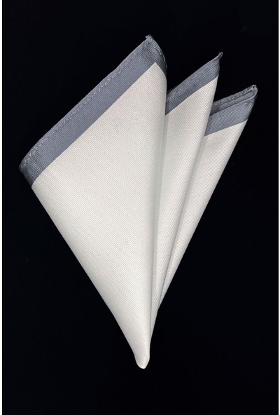 La Pescara Gri Detaylı Mikrofiber Düz Beyaz Erkek Cep Mendili SPS442 La Pescara Gri Detaylı Mikrofiber Düz Beyaz Erkek Cep Mendili SPS442