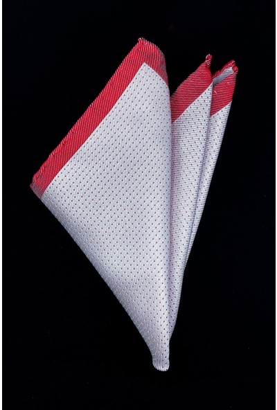 La Pescara Beyaz - Kırmızı Nokta Desen Italyan Ipek Cep Mendili SPS455 La Pescara Beyaz - Kırmızı Nokta Desen Italyan Ipek Cep Mendili SPS455