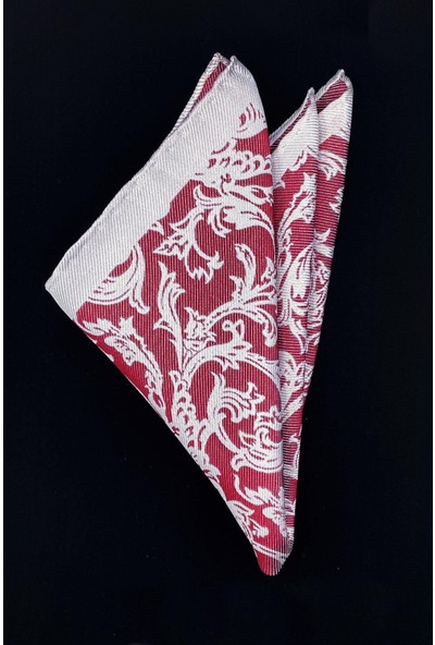 La Pescara Beyaz - Kırmızı Çiçek Desen Italyan Ipek Cep Mendili SPS460 La Pescara Beyaz - Kırmızı Çiçek Desen Italyan Ipek Cep Mendili SPS460
