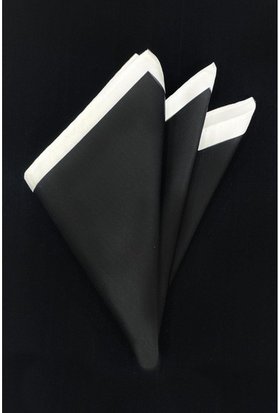 La Pescara Beyaz Detaylı Mikrofiber Düz Siyah Erkek Cep Mendili SPS443 La Pescara Beyaz Detaylı Mikrofiber Düz Siyah Erkek Cep Mendili SPS443