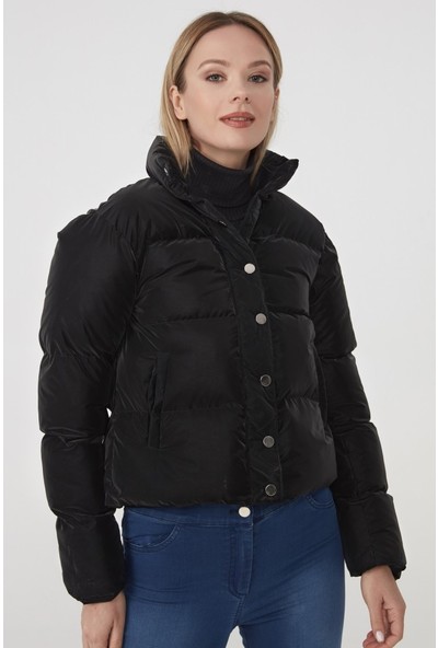 Selen Giyim Dik Yaka Çıtçıtlı Mat Görünümlü Mont Selen Giyim Dik Yaka Çıtçıtlı Mat Görünümlü Mont