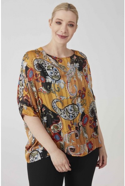 Selen Giyim Büyük Beden Düşük Kol Emp Bluz Selen Giyim Büyük Beden Düşük Kol Emp Bluz