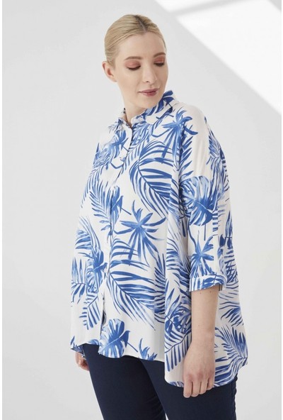 Selen Giyim Büyük Beden Yarasa Kol Palmiye Des Bluz Selen Giyim Büyük Beden Yarasa Kol Palmiye Des Bluz