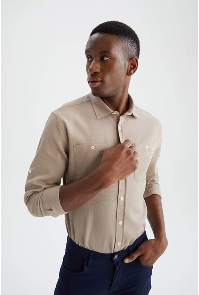 DeFacto Modern Fit Uzun Kollu GÖMLEK T2061AZ22SP