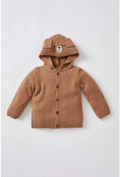 DeFacto Erkek Bebek Kapüşonlu Akrilik Triko Hırka W6537A222SP