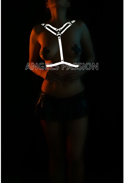 Angels Passion Reflektörlü Dekolte Detay Harness