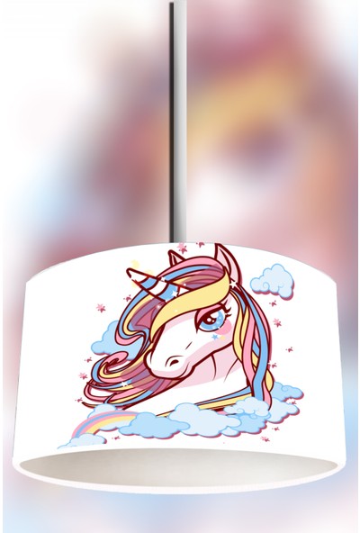 Adalı Dekor Çocuk Odası Avize Unicorn Desenli
