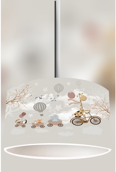 Adalı Dekor Çocuk Odası Avize Zürafa ve Neşeli Hayvanlar