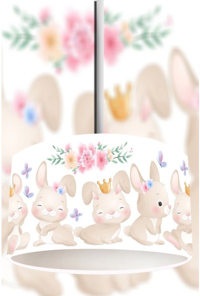 Adalı Dekor Çocuk Odası Avize Neşeli Tavşanlar