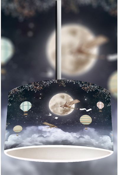 Adalı Dekor Çocuk Odası Avize Uzay Desenli