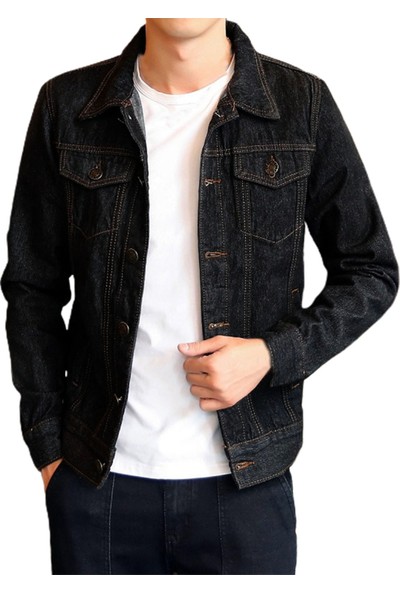 Farfi Rüzgar Geçirmez Erkek Günlük Ceket - Siyah (Yurt Dışından)