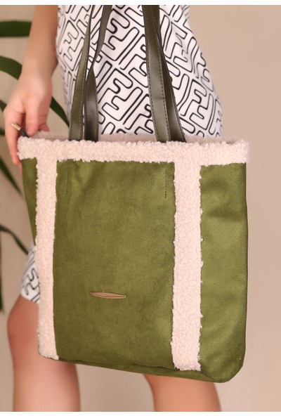 7erbilden Sio Haki Yeşil Süet Çanta