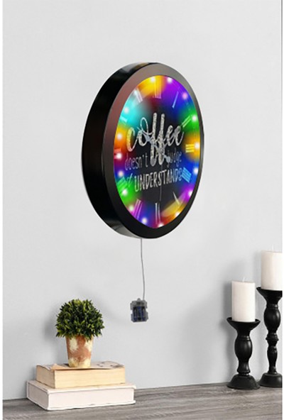 Kumandalı Ledli Işıklı Metal Duvar Saati Gece Lambası Aplik 35 cm Kumandalı Ledli Işıklı Metal Duvar Saati Gece Lambası Aplik 35 cm