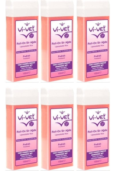 Vi-Vet Kartuş Roll-On Pudralı Sir Ağda 100 ml x 6 Adet Vi-Vet Kartuş Roll-On Pudralı Sir Ağda 100 ml x 6 Adet