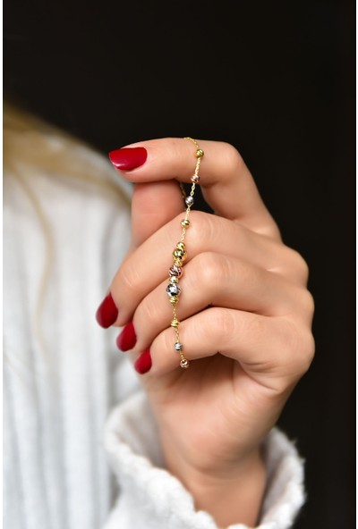 Papatya Silver 925 Ayar Gümüş Üç Renk Kaplama Dorika Top Kadın Bileklik UVPS200521 Papatya Silver 925 Ayar Gümüş Üç Renk Kaplama Dorika Top Kadın Bileklik UVPS200521