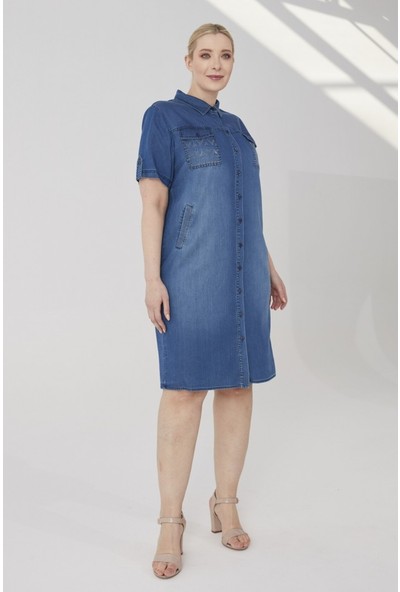 Selen Giyim B.bd.dıştan Cepli Tensel Elbise Selen Giyim B.bd.dıştan Cepli Tensel Elbise