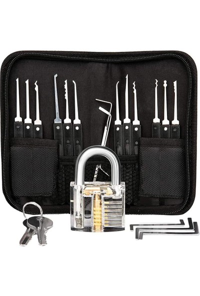 Valkyrie 17 Parça Maymuncuk Kilit Açma Seti + Şeffaf Kilit Valkyrie 17 Parça Maymuncuk Kilit Açma Seti + Şeffaf Kilit