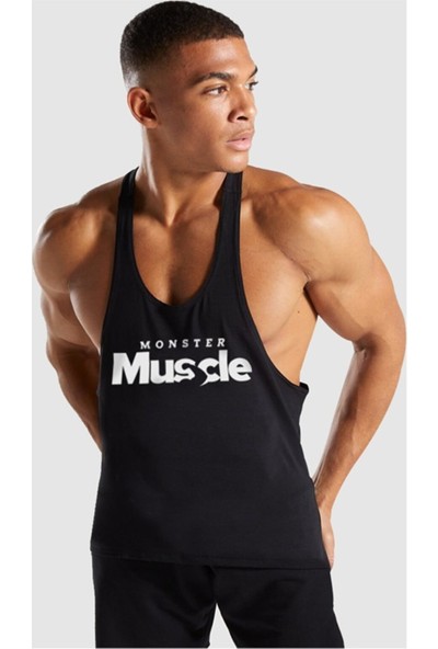 Ghedto Erkek Siyah Monster Muscle Gym Fitness Tank Top Sporcu Atleti Ghedto Erkek Siyah Monster Muscle Gym Fitness Tank Top Sporcu Atleti