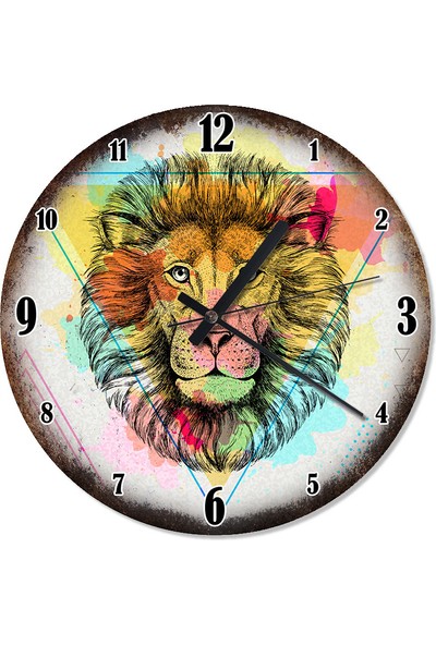 Tablomega Aslan Kafası Şekilli Duvar Saati
