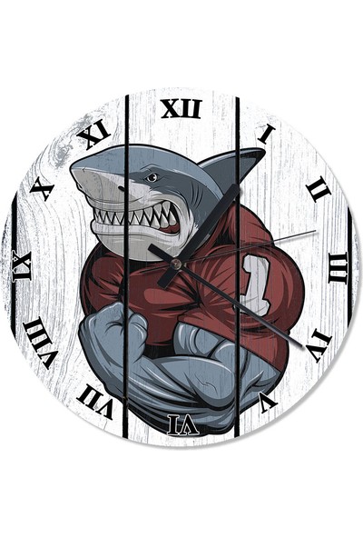 Tablomega Kaslı Köpekbalığı Tasarım Duvar Saati Tablomega Kaslı Köpekbalığı Tasarım Duvar Saati