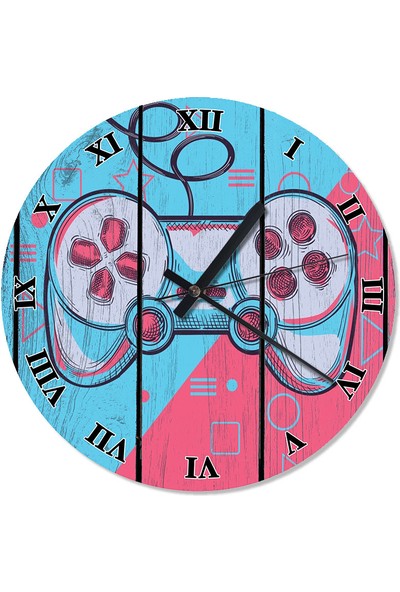 Tablomega Oyuncu Odası Retro Duvar Saati