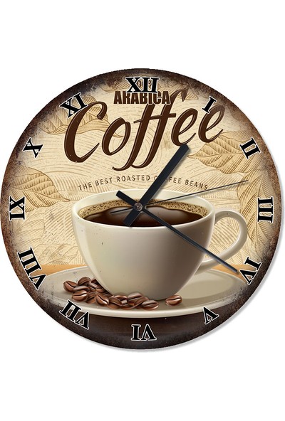 Tablomega Kahve Temalı Duvar Saati