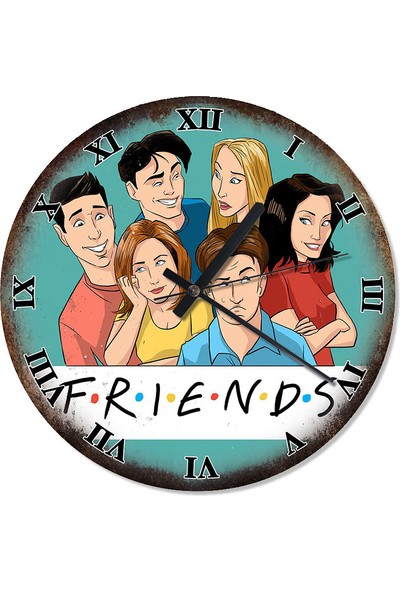 Tablomega Friends Dizisi Şekilli Duvar Saati