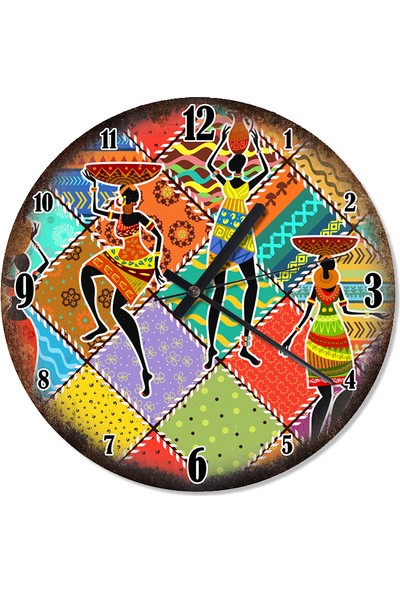 Tablomega Afrika Temalı Baskılı Duvar Saati