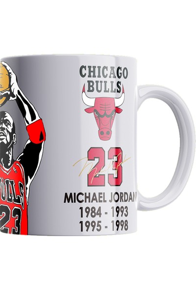 Remonz Michael Jordan Chıcago Bulls 3 Tarafı Baskılı Porselen Kupa Remonz Michael Jordan Chıcago Bulls 3 Tarafı Baskılı Porselen Kupa