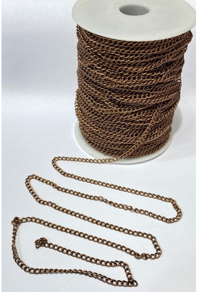 Hayalperest Boncuk Yassı Metal Kolye Zinciri 25 mt