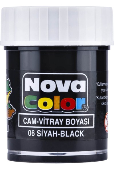 Nova Color Cam Vitray Boyası 25 ml Siyah