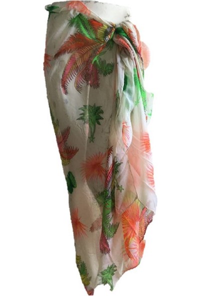 Chacklin Beyaz Egzotik Desenli Pareo/sarong (110 X180 Cm) Chacklin Beyaz Egzotik Desenli Pareo/sarong (110 X180 Cm)
