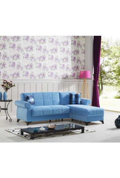 İpek Mobilya Selin Köşe Takımı 3+2 ( Mavi )
