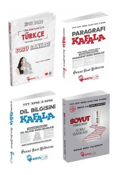 Hoca Kafası Yayınları KPSS 2022 Türkçe + Paragraf + Dil Bilgisi Soru Bankası 4’ Lü Set
